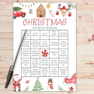 Christmas Find the Guest Bingo Christmas Party Games - Etsy