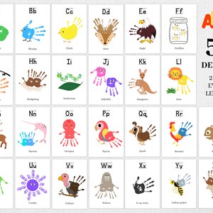 Alphabet Handprint Craft | Alphabet Craft | Alphabet Handprint Book ...