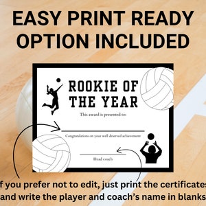 Womens Volleyball Certificates Editable Volleyball Certificate ...