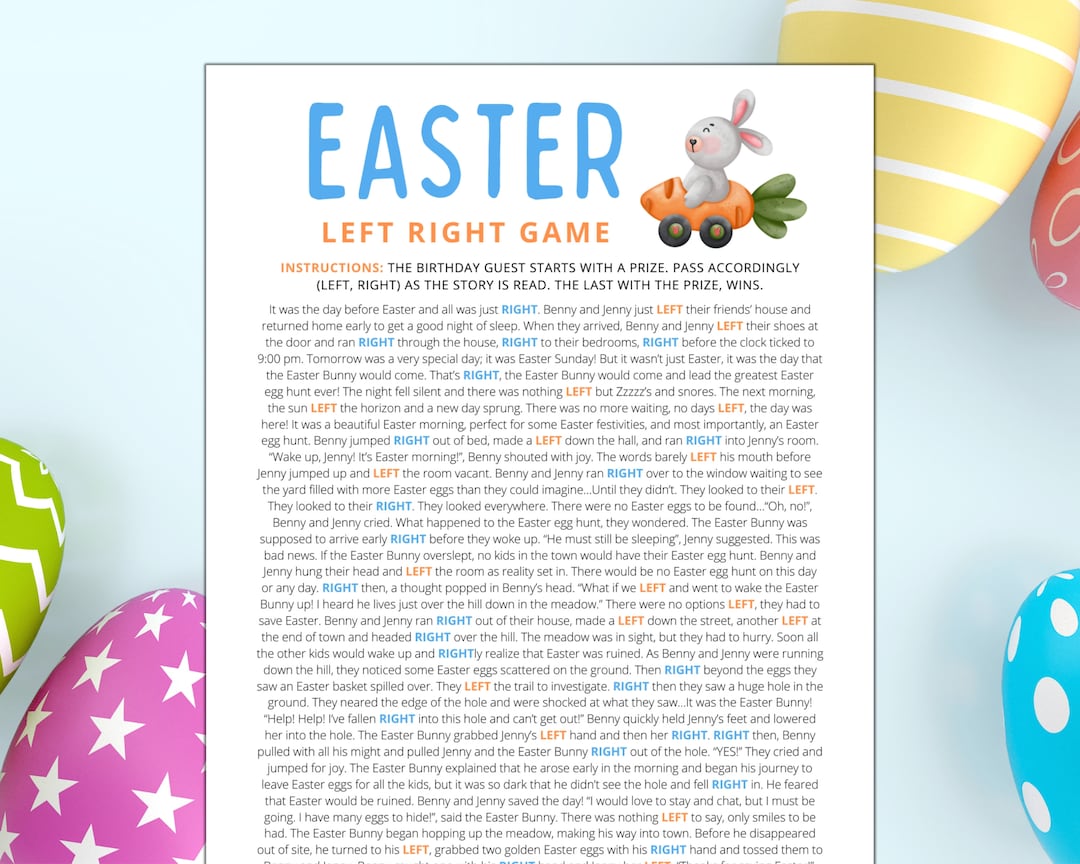 Left Right Easter Game | Easter Games | Right Left Game | Pass the ...