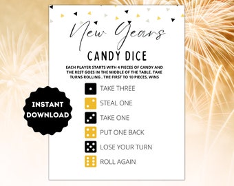 New Years Eve CANDY DICE Game New Years Eve Party Game Printable New ...