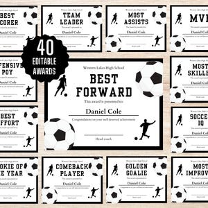 Men's Soccer Certificates | Editable Soccer Awards | Soccer ...