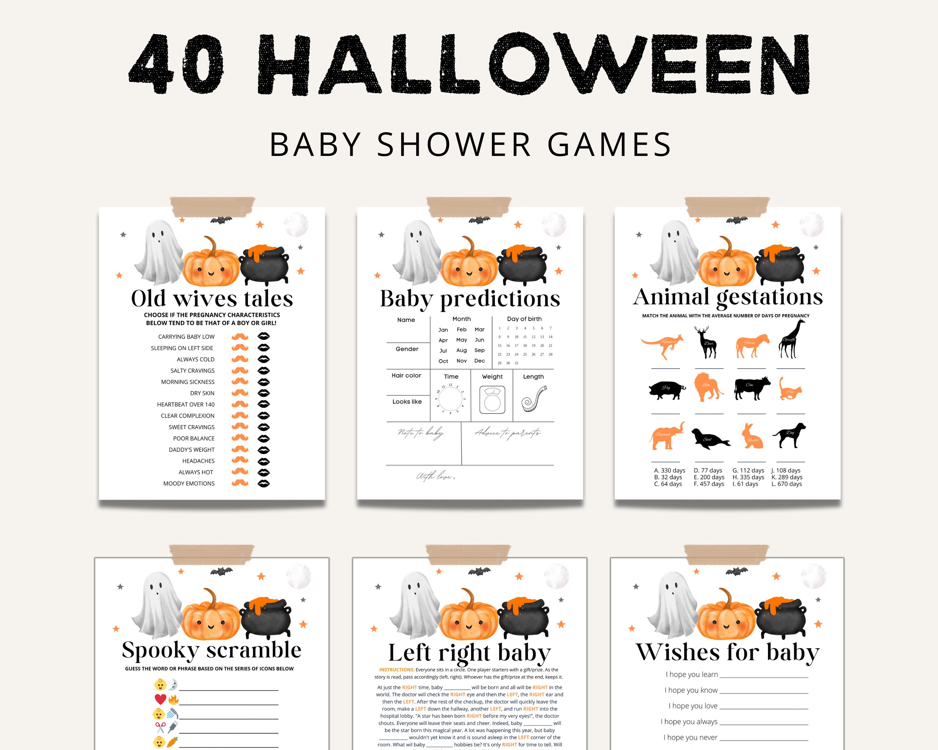 40 Halloween Baby Shower Games: Pumpkin Theme (digital Download) - Etsy