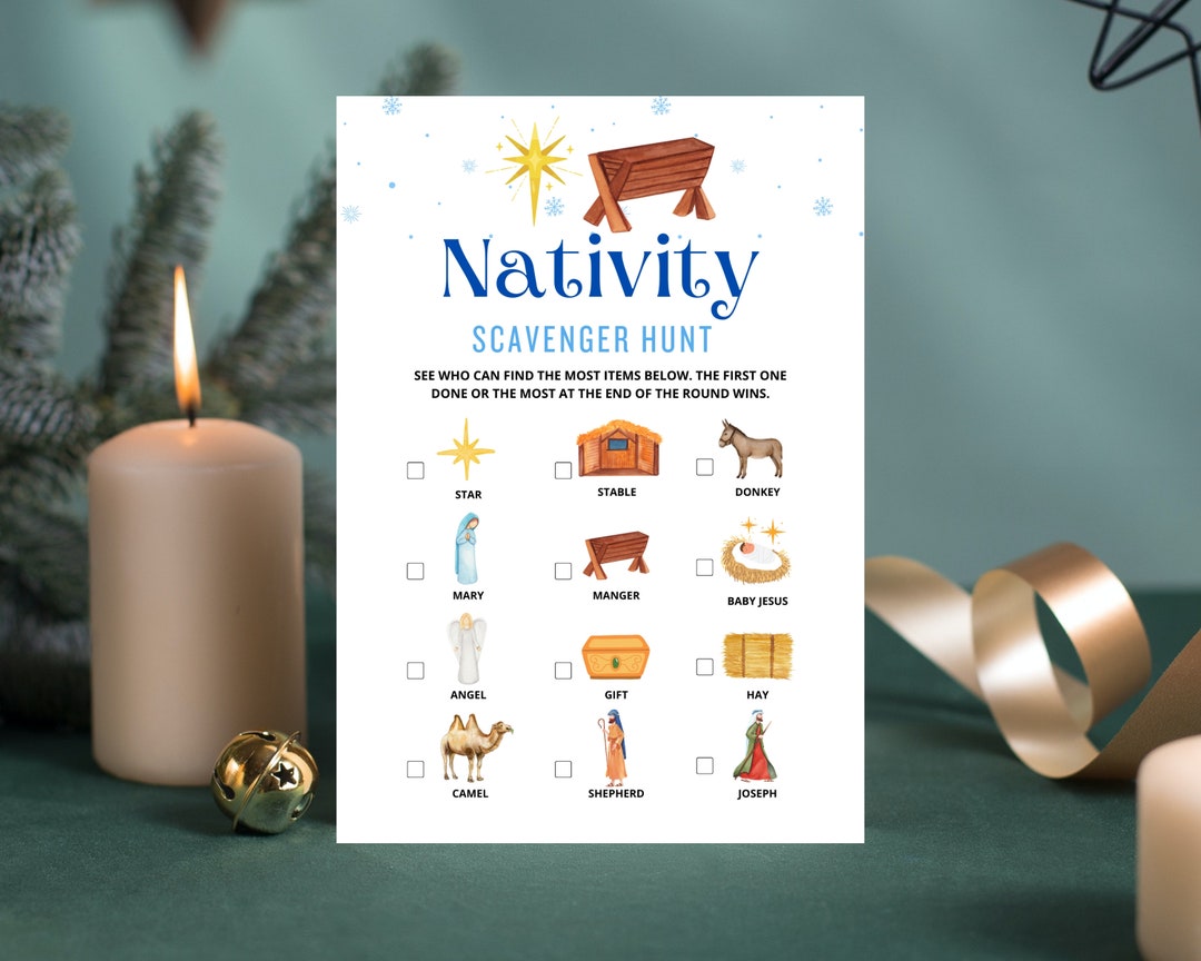 Nativity Scavenger Hunt | Christmas Bible Game | Church Christmas Game ...
