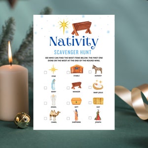 Nativity Scavenger Hunt | Christmas Bible Game | Church Christmas Game ...