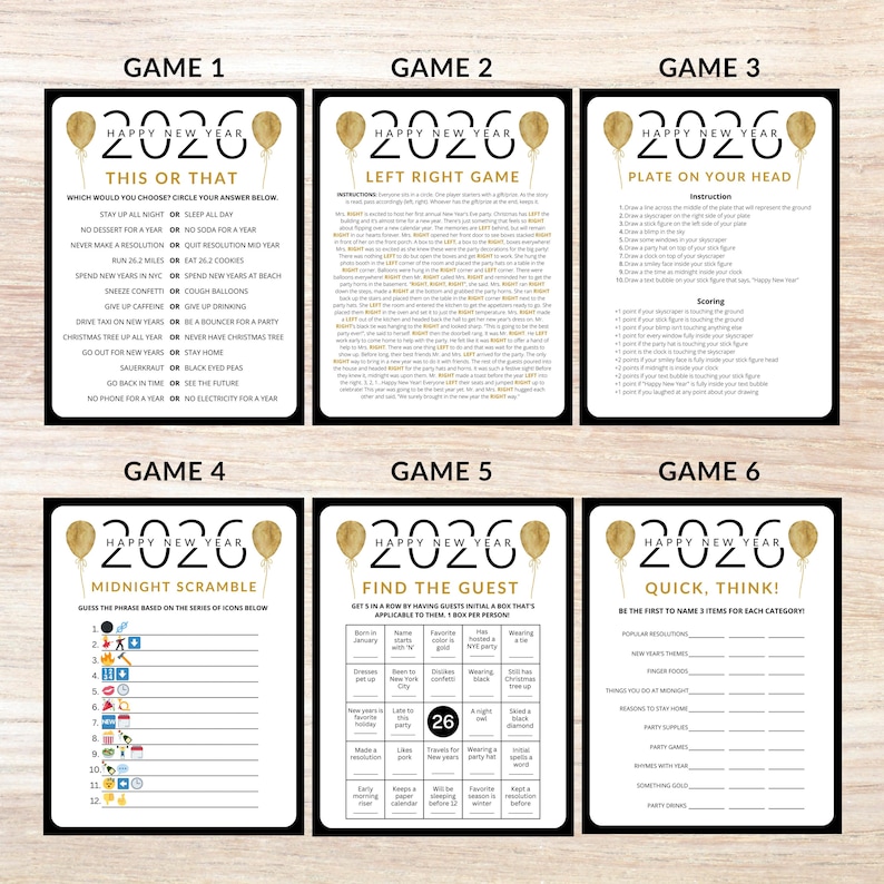 2026 New Years Game Bundle: Fun New Years Eve Party Games (printable ...