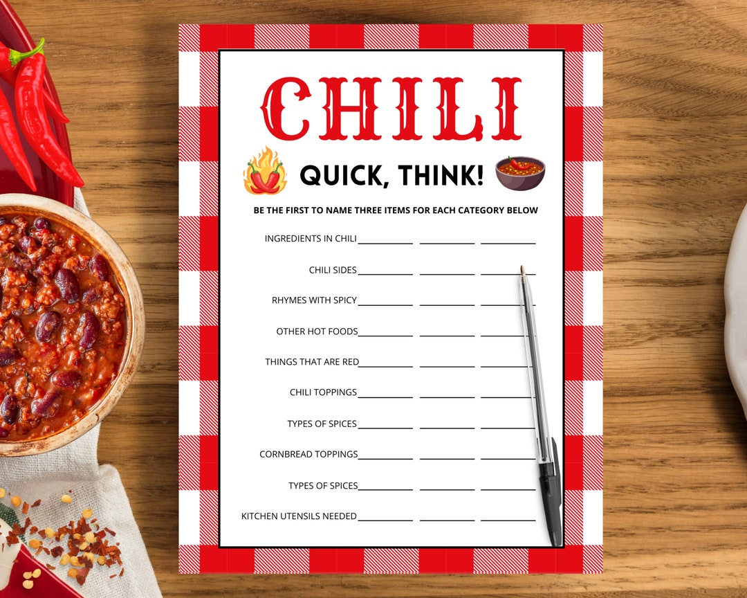 Chili Cook-off Quick Think | Chili Cook-off Game | Chili Cook-off ...