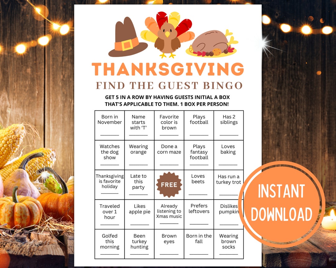 Find the Guest Thanksgiving Thanksgiving Games - Etsy