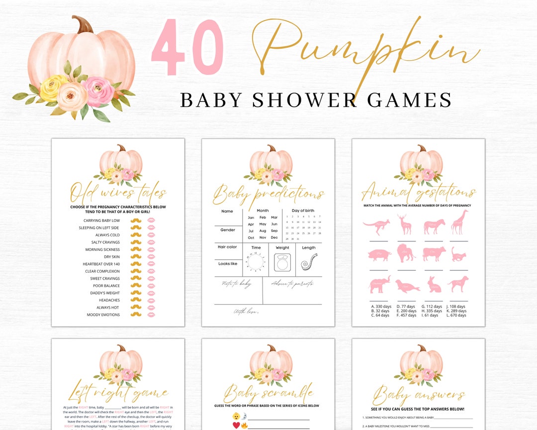 Pumpkin Baby Shower Games | Fall Baby Shower Games | Baby Shower Games Pumpkin | Pumpkin Themed ...