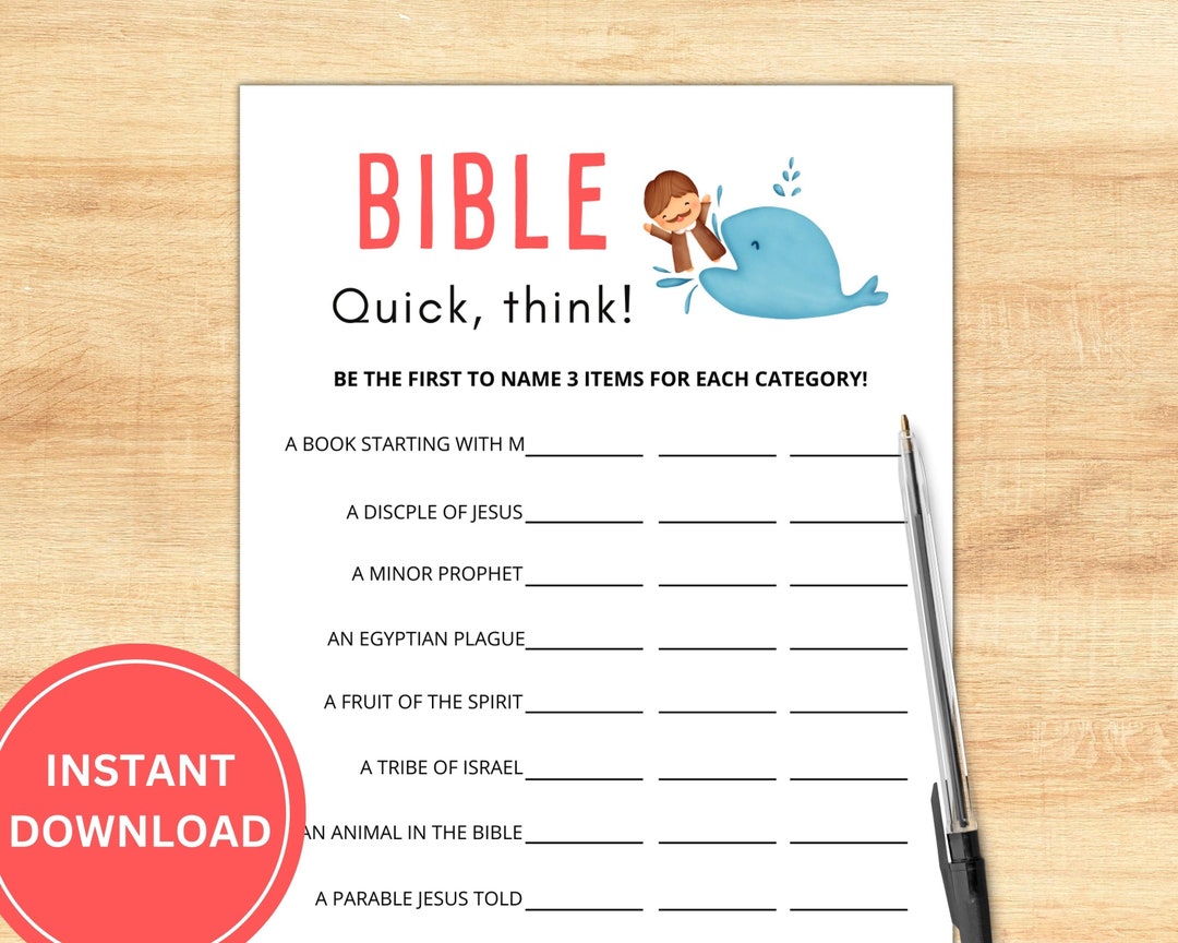 Bible Quick Think | Bible Game | Bible Games for Adults Kids Teens ...