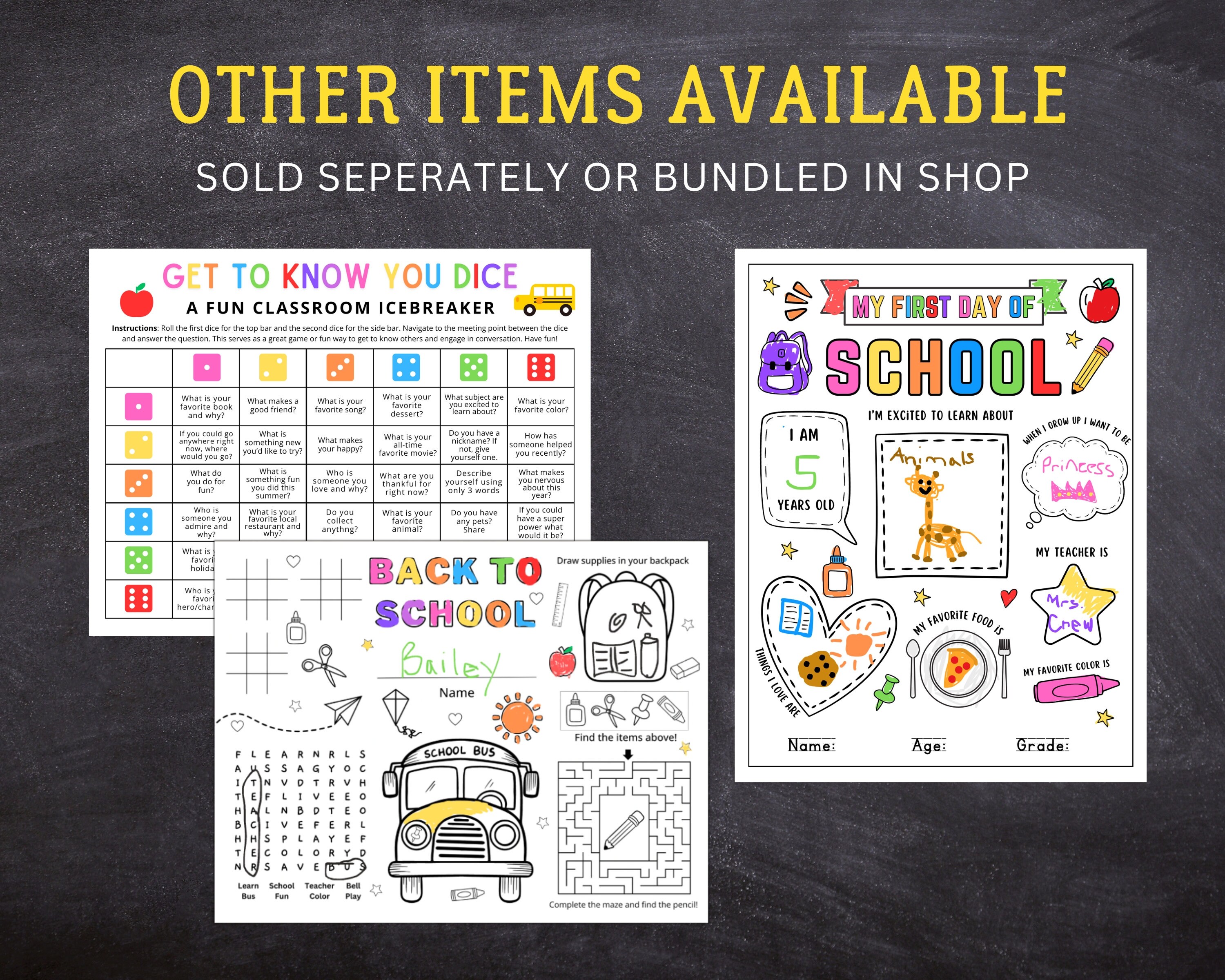 Back to School Games Bundle | Classroom Activities (digital Download ...