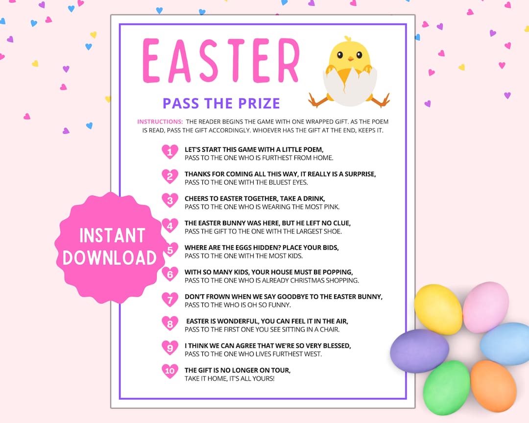 Easter Pass the Prize | Easter Games | Right Left Game | Pass the Prize ...
