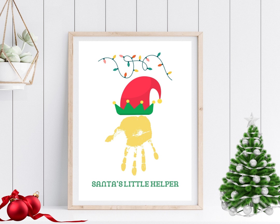 Christmas Handprint Elf Craft | Keepsake Art (digital Download) - Etsy