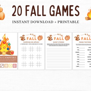 Fall Games Fall Games Printable Fall Party Games Fall Games for Kids ...