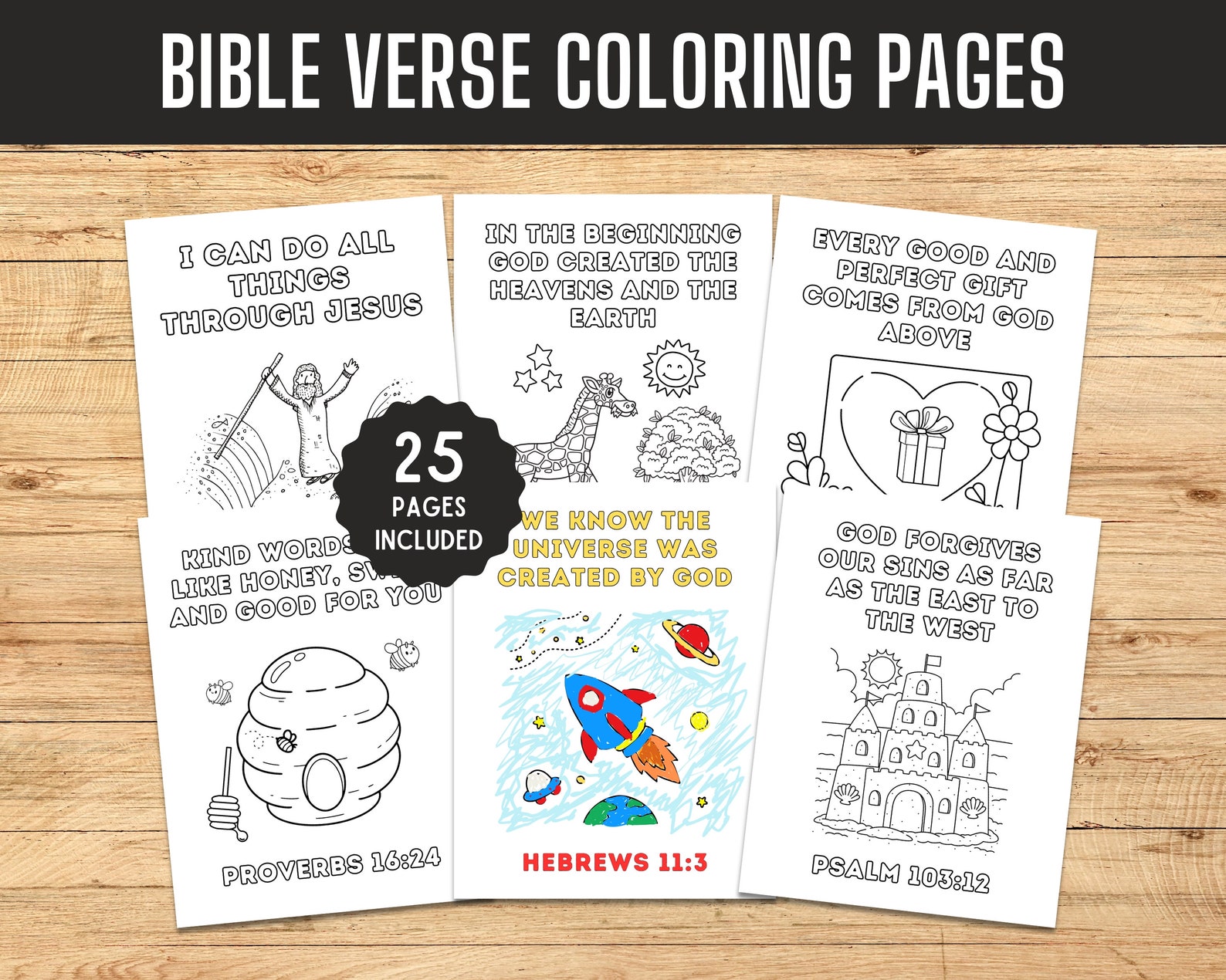 Pages à colorier de versets bibliques pour enfants | Artisanat chrétien ...