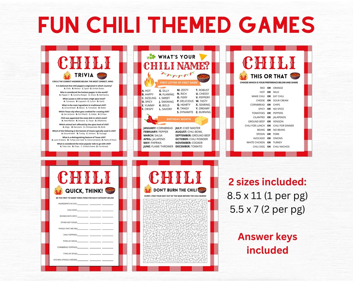 Chili Cook off Mega Kit | Chili Cook off | Chili Contest | Chili Cook ...