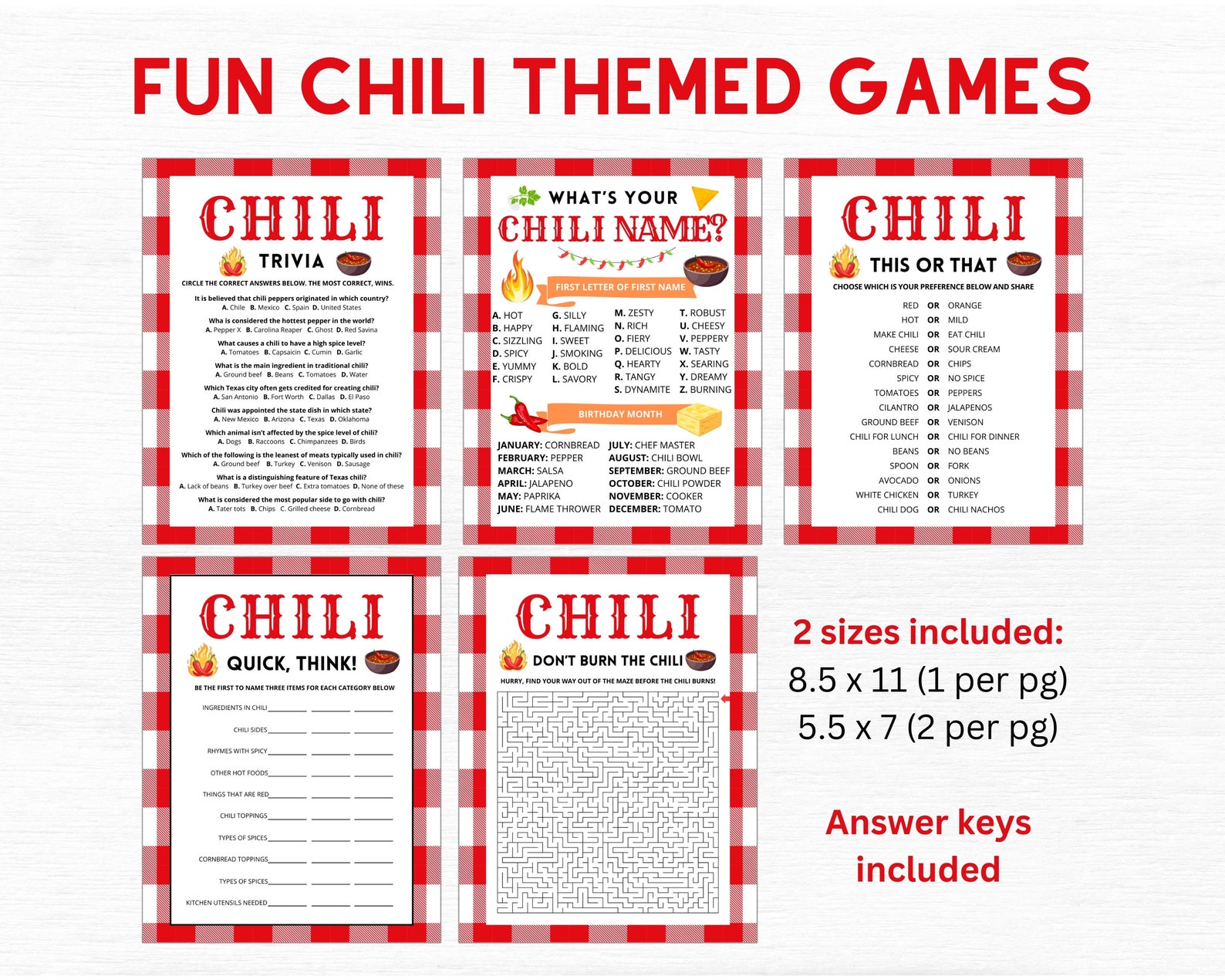 Chili Cook off Mega Kit | Chili Cook off | Chili Contest | Chili Cook ...