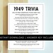 1949 Trivia | 75th Birthday Party Game | Born in 1949 | 70th Birthday ...