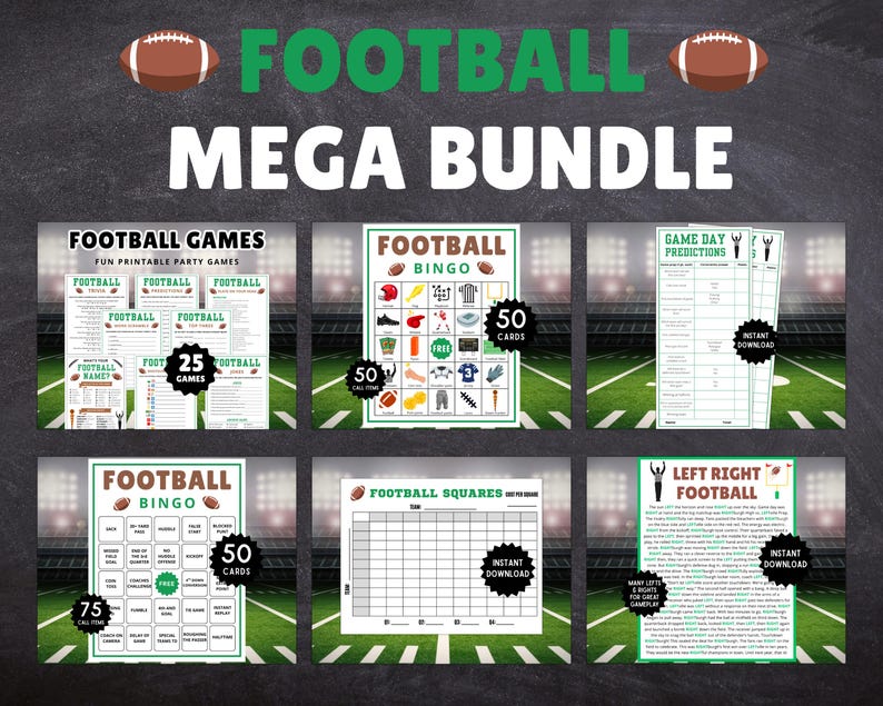 Football Games MEGA Bundle: Printable Party Games & Activities (digital ...