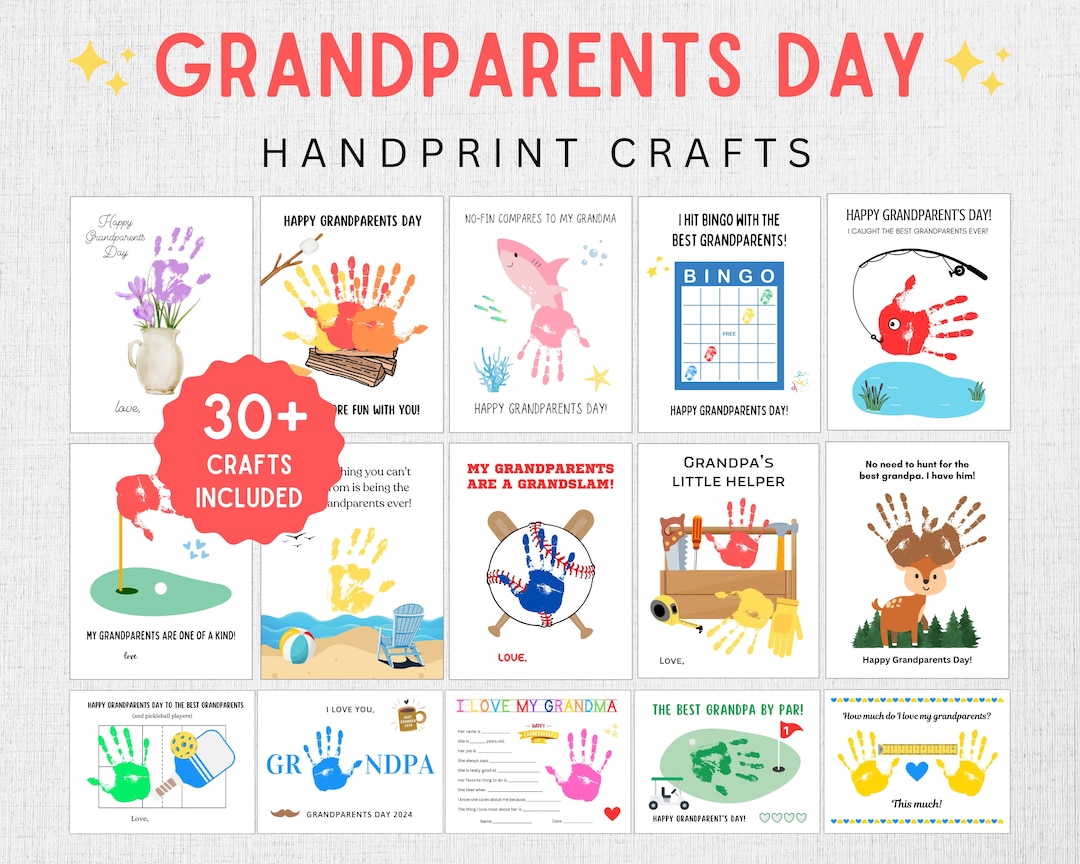 Grandparents Day Handprint Craft | Grandparents Day Craft ...