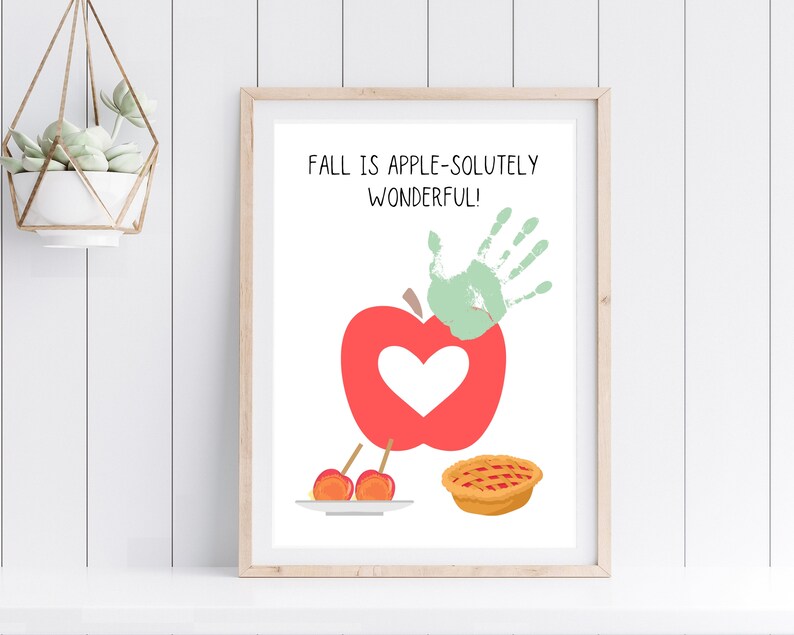 Fall Handprint Art | Apple Craft, Preschool Activity (digital Download ...
