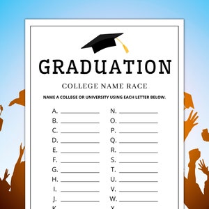 College Name Race Graduation Games Graduation Party Games - Etsy