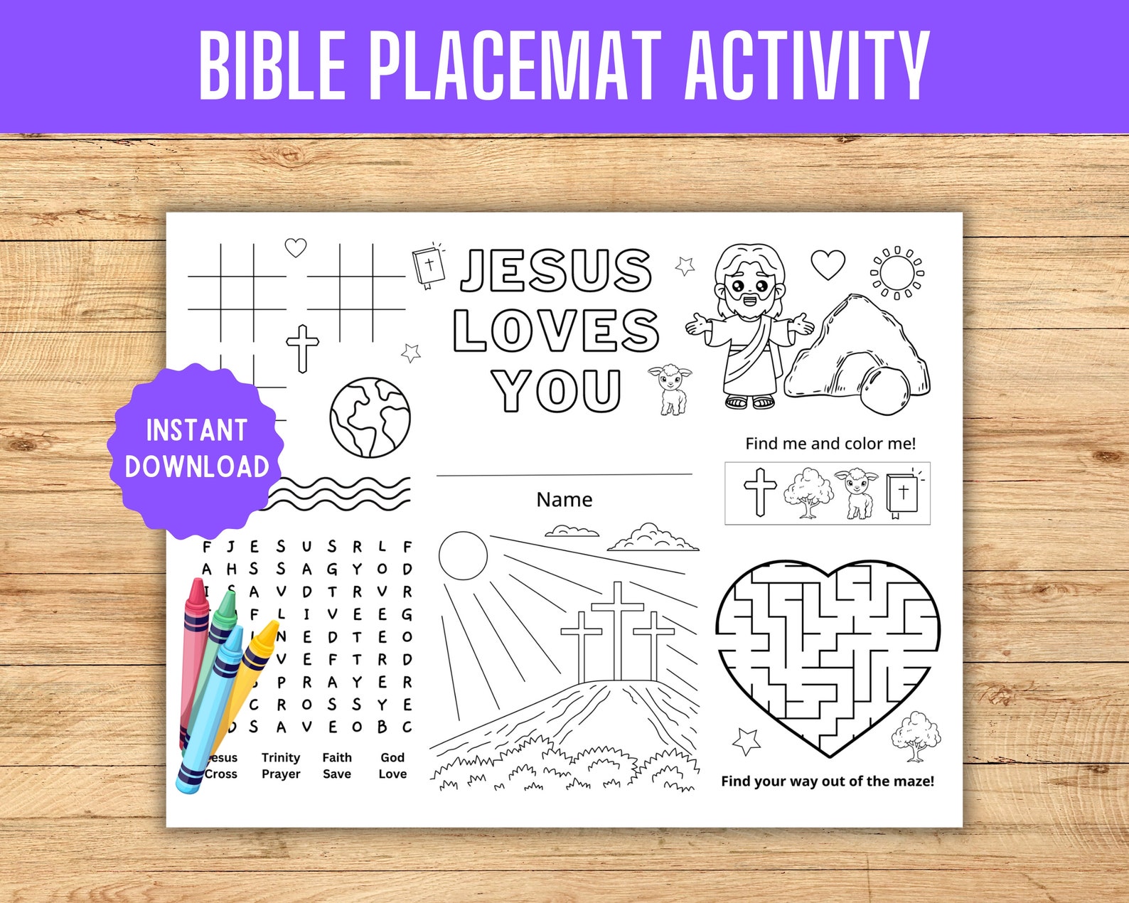 Bible Placemat | Sunday School Craft | Bible Story Crafts | Bible Craft ...