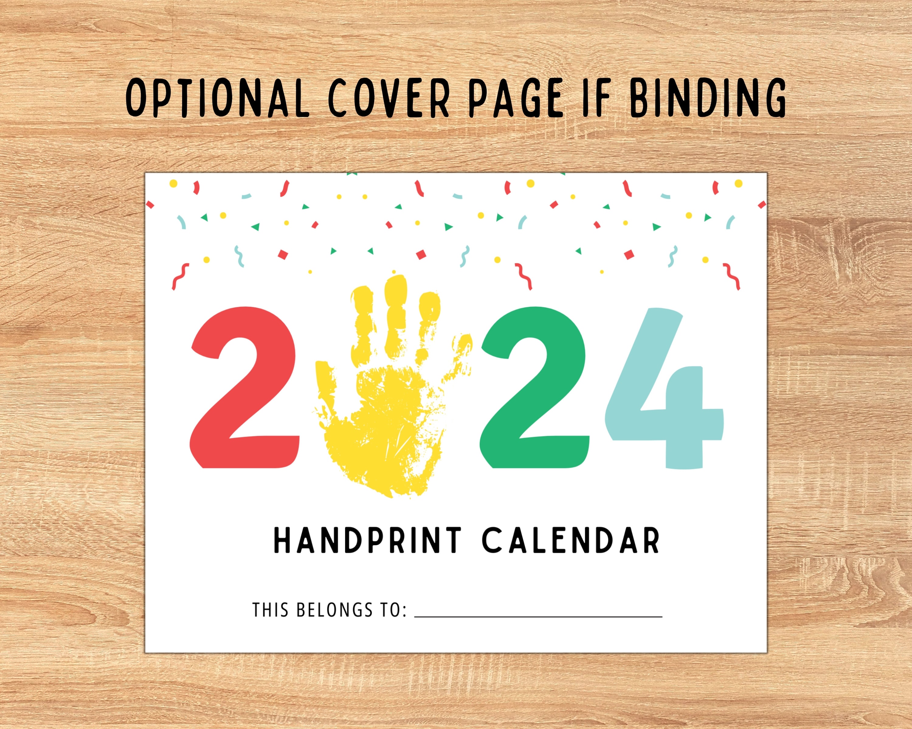 2024 Handprint Art Calendar | Kids Keepsake Craft (digital Download) - Etsy