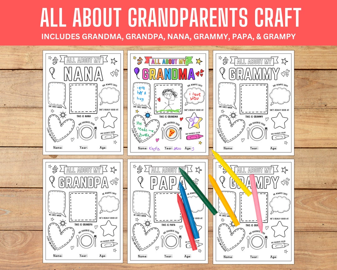 All About My Grandparents | Grandparents Day Craft | All About Grandma ...