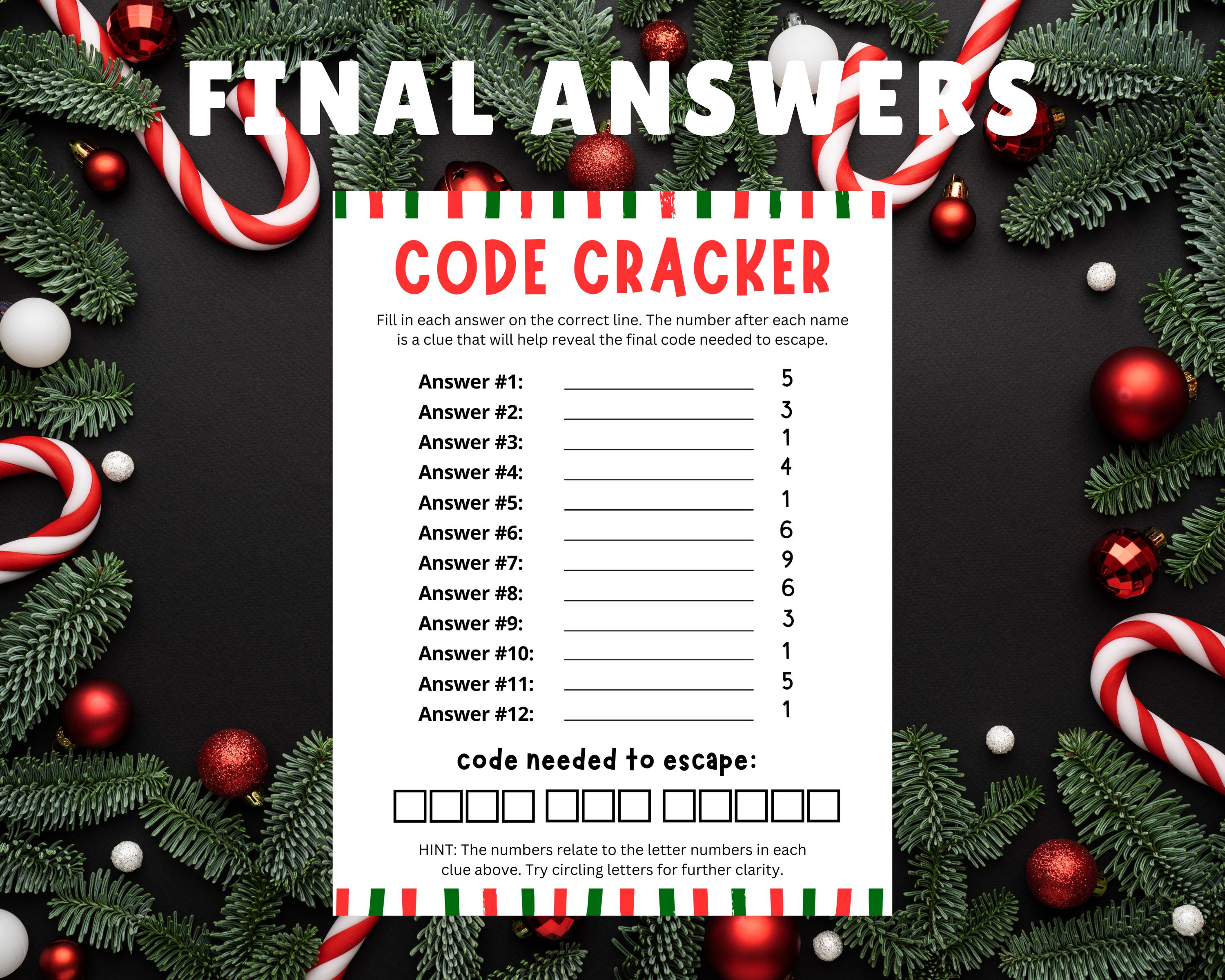 Christmas Escape Room Game: A Fun Christmas Party Game (printable) - Etsy