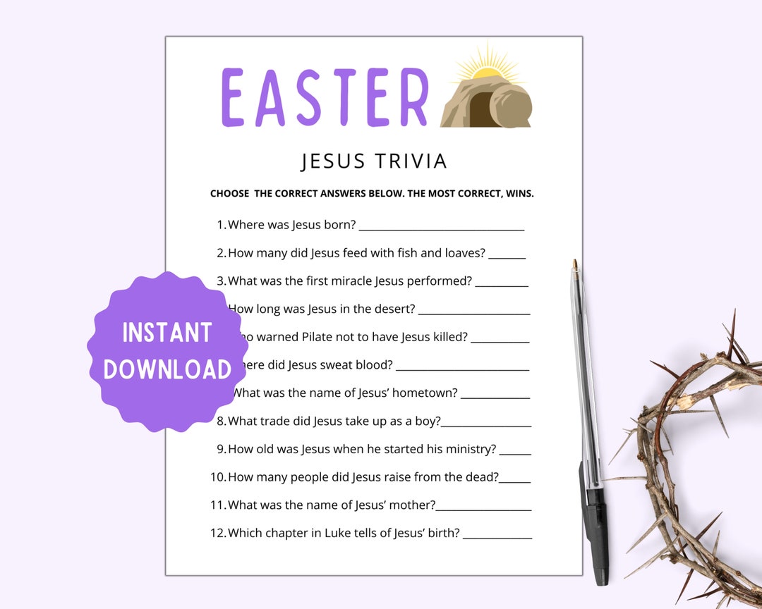 Easter Jesus Trivia | Easter Bible Games | Easter Games | Christian ...