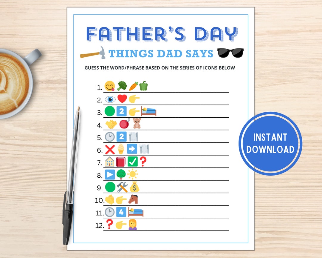 Funny Father's Day Game | Father's Day Game | Fathers Day Activity ...