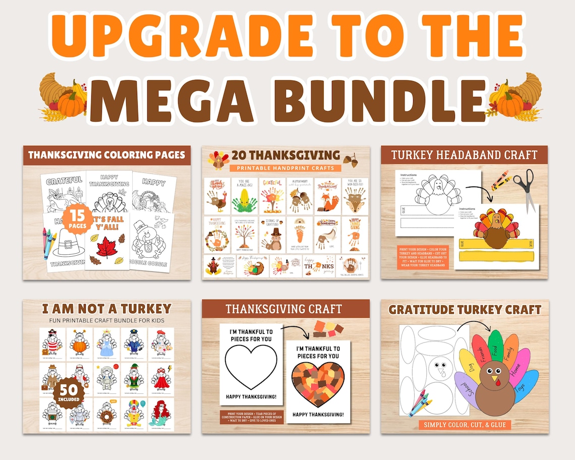 Thanksgiving Turkey Gratitude Craft: Kids Coloring Activity (printable ...