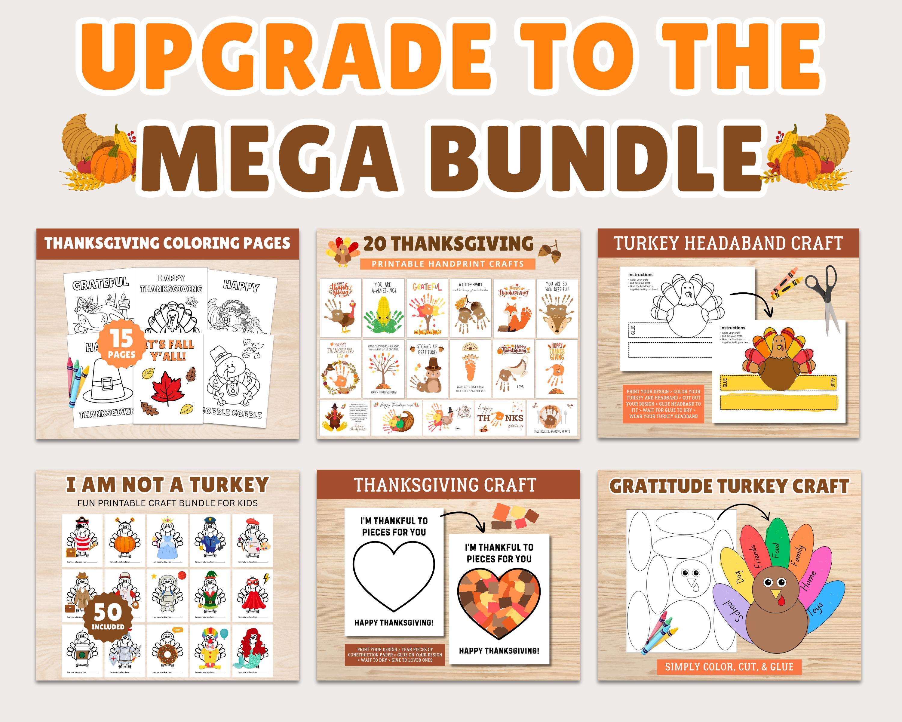 Thanksgiving Turkey Gratitude Craft: Kids Coloring Activity (printable ...
