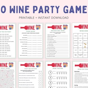 Wine Party Games Wine Tasting Party Wine Games Wine - Etsy