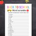 Back to School Word Scramble Game: Classroom Activity (digital Download ...