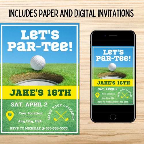 Monster Mini Golf Birthday Party Invitation Editable - Etsy