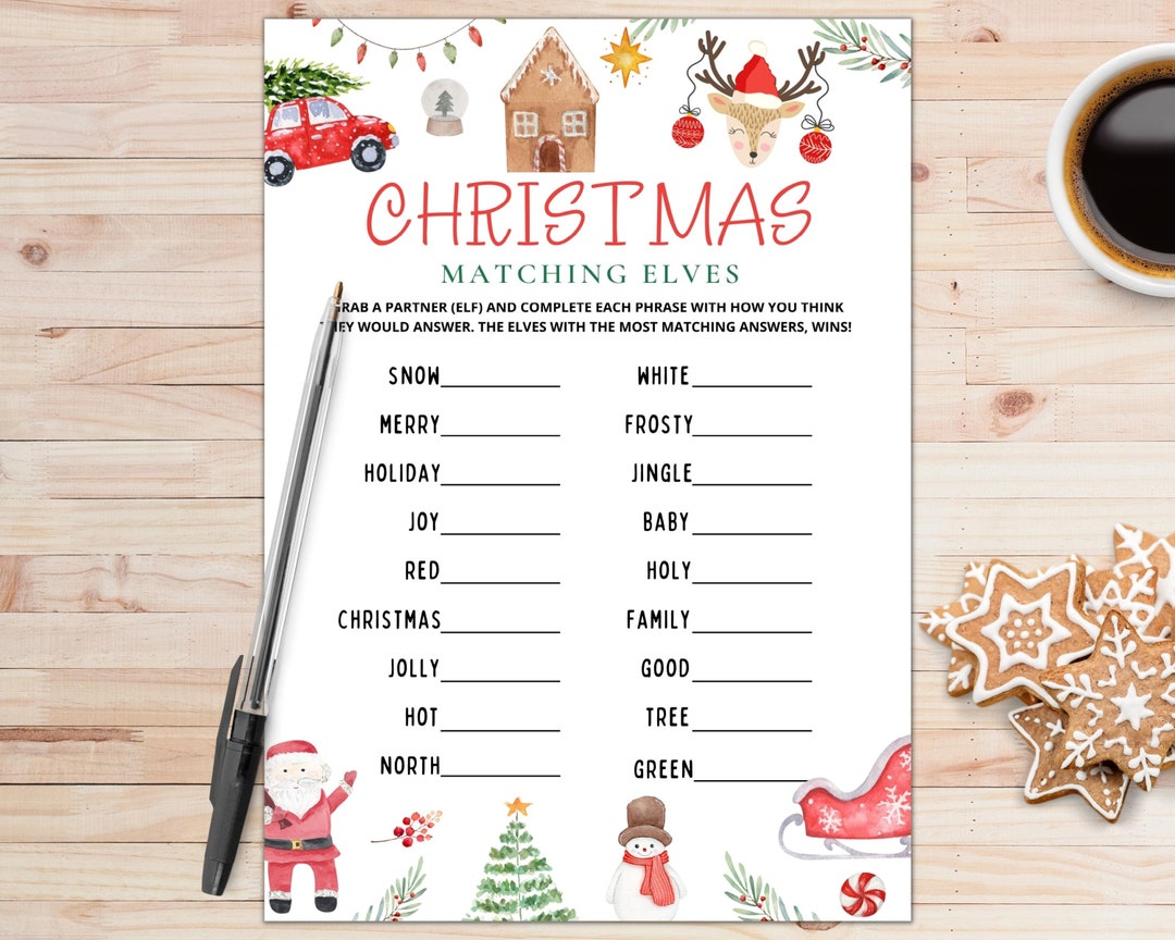 Matching Elves Game | Funny Christmas Game | Christmas Party Game ...