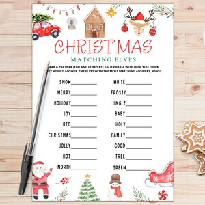 Matching Elves Game | Funny Christmas Game | Christmas Party Game ...