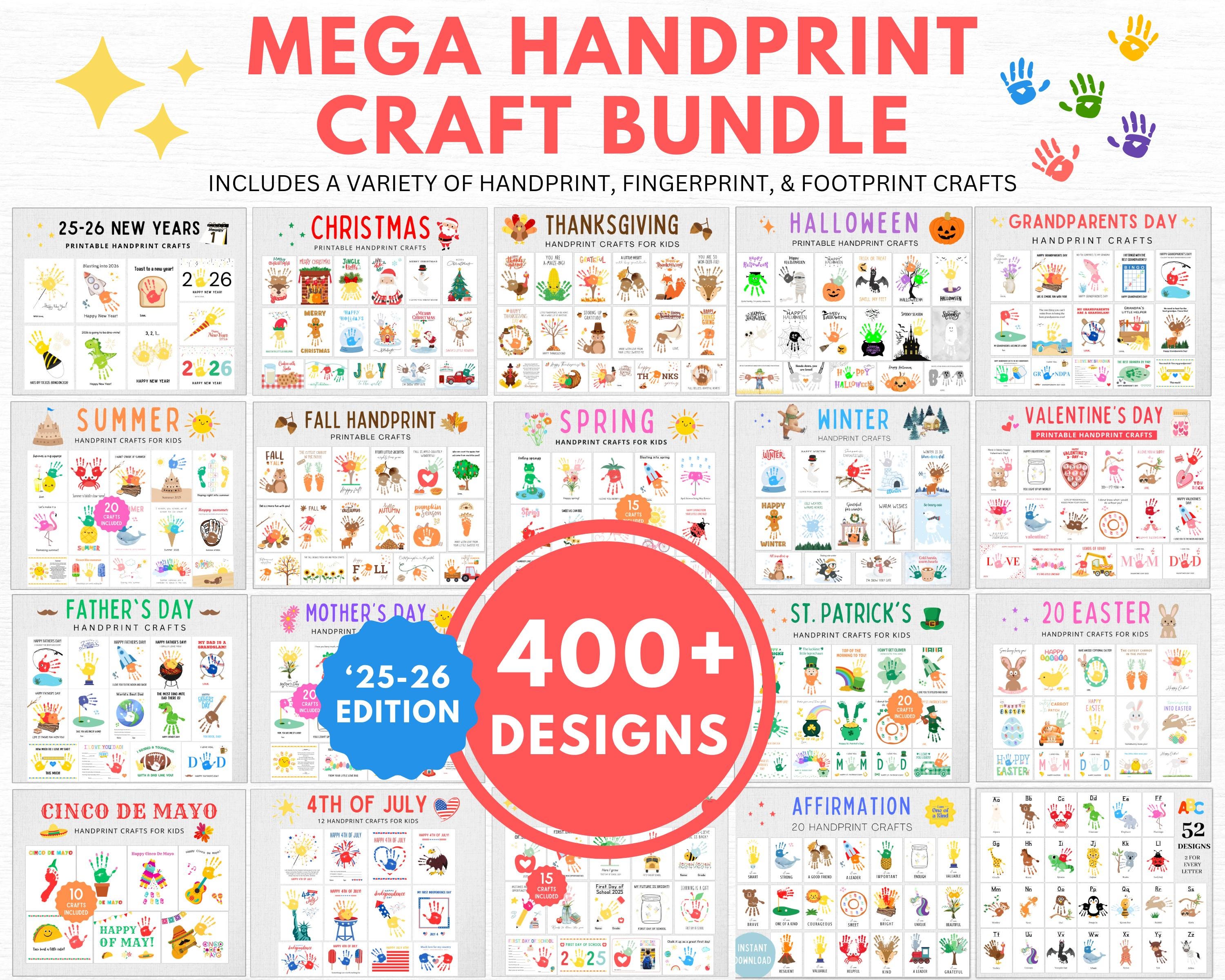 Mega Handprint Craft Bundle | Handprint Craft | Craft for Kids Toddler ...