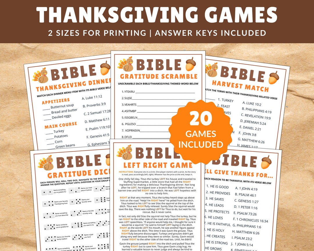 Thanksgiving Bible Games: 20 Christian Thanksgiving Activities (digital ...