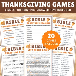 Thanksgiving Bible Games: 20 Christian Thanksgiving Activities (digital ...