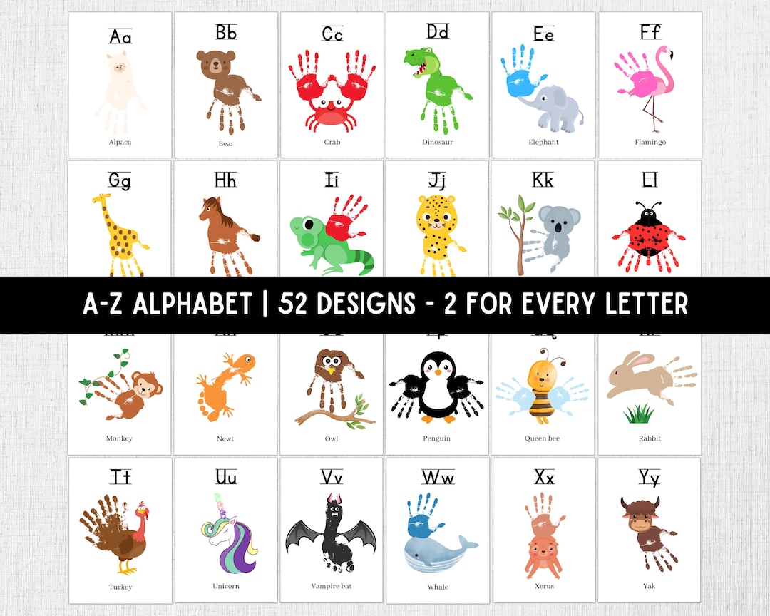 Alphabet Handprint Craft | Alphabet Craft | Alphabet Handprint Book ...