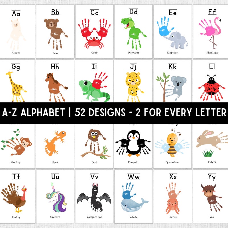 Handprint Alphabet - Etsy