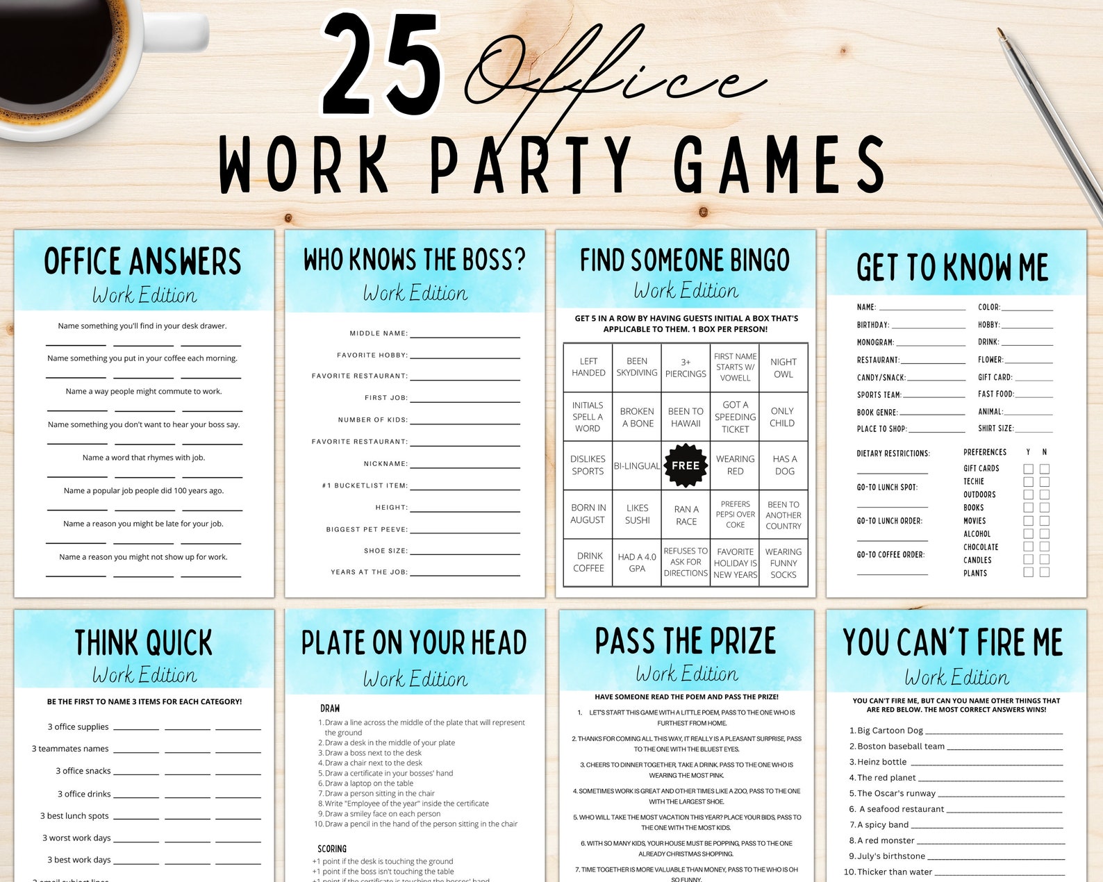 Office Party Games Work Party Games Staff Games Team - Etsy