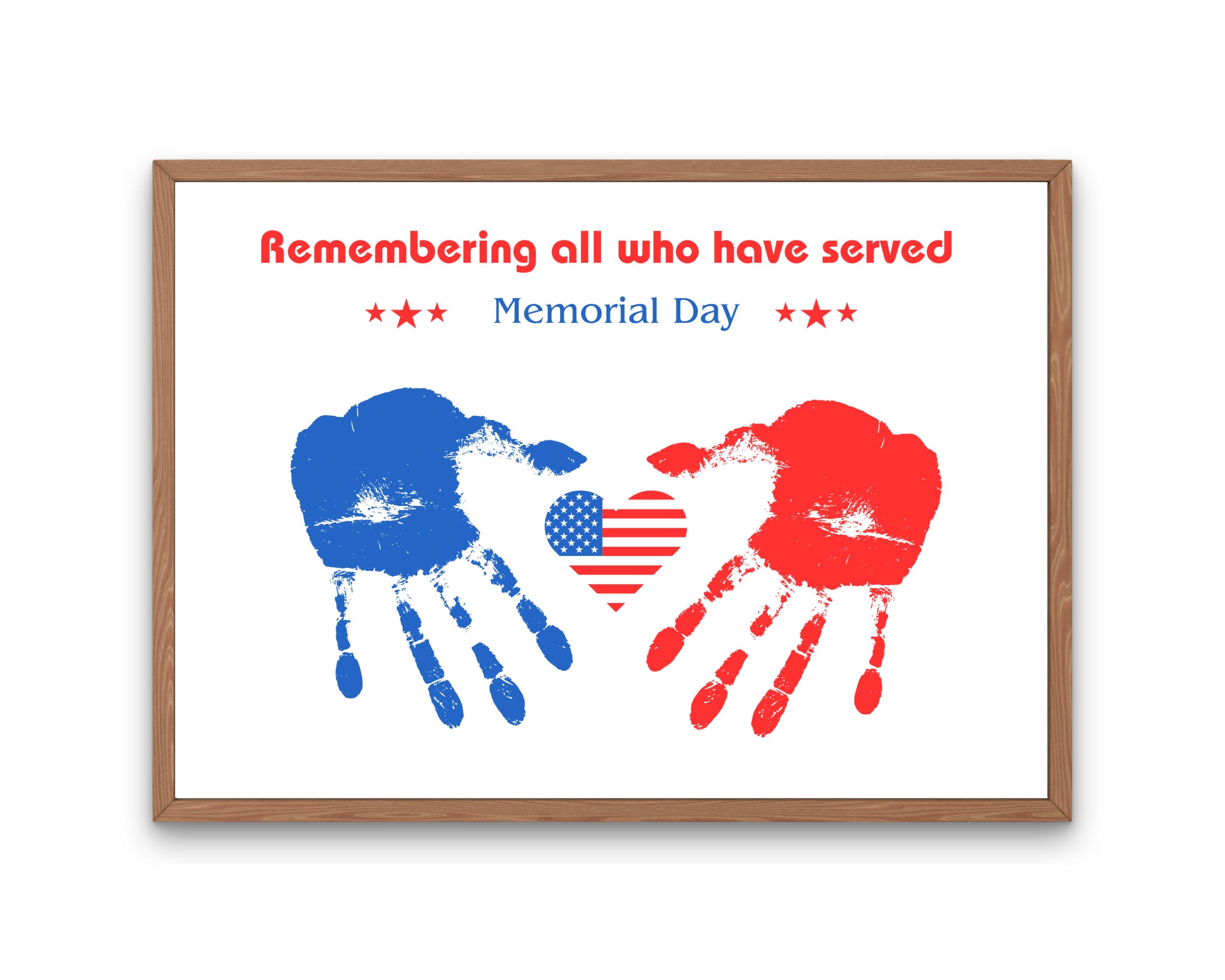 Memorial Day Handprint Art | USA Kids Craft (digital Download) - Etsy