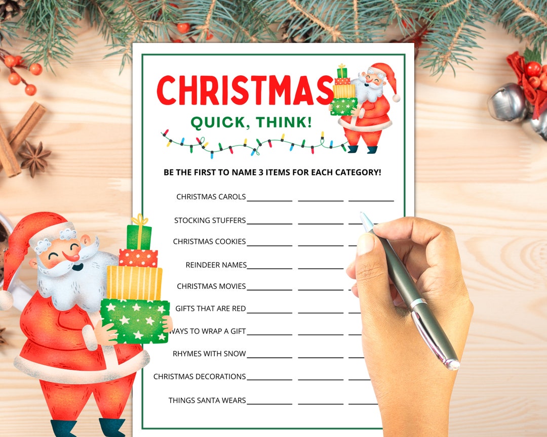 Christmas Quick Think | Christmas Party Game | Christmas Game ...