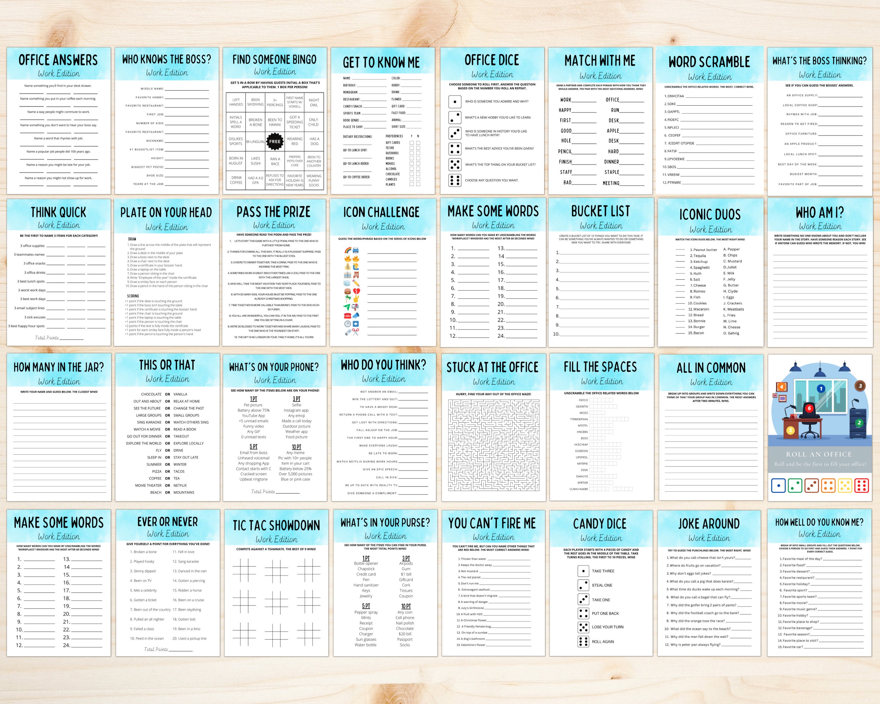 Office Party Games Bundle | 35 Printable Staff Games (digital Download ...