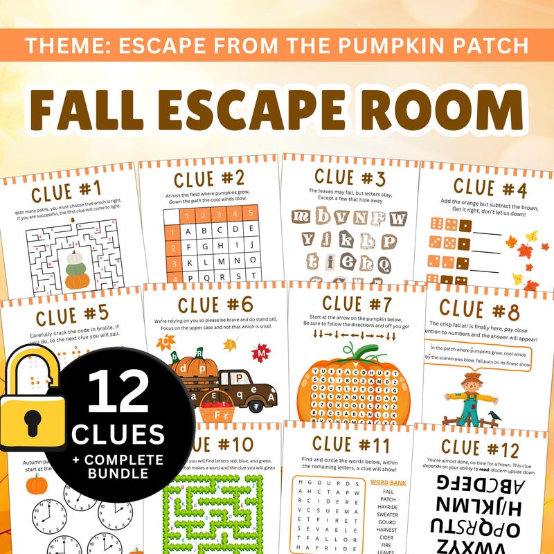 Halloween Escape Room Pumpkin Patch - Etsy