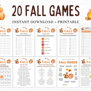 Fall Games Fall Games Printable Fall Party Games Fall Games for Kids ...